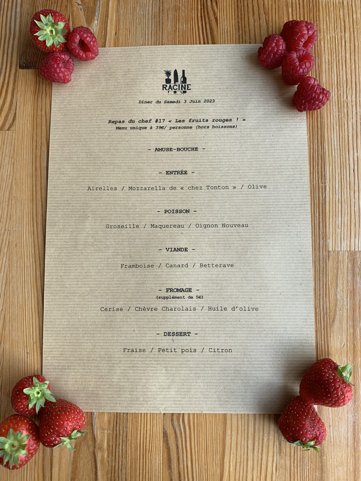 Repas du chef | Racine | Lyon 9